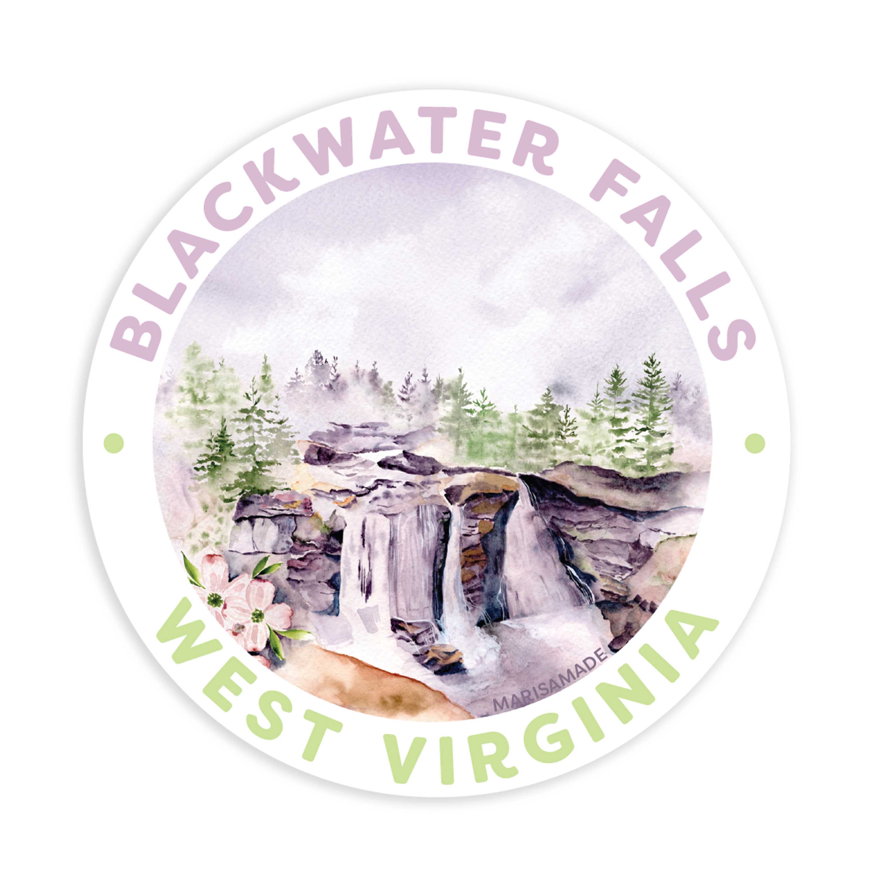 Blackwater Falls WV Sticker – MarisaMade