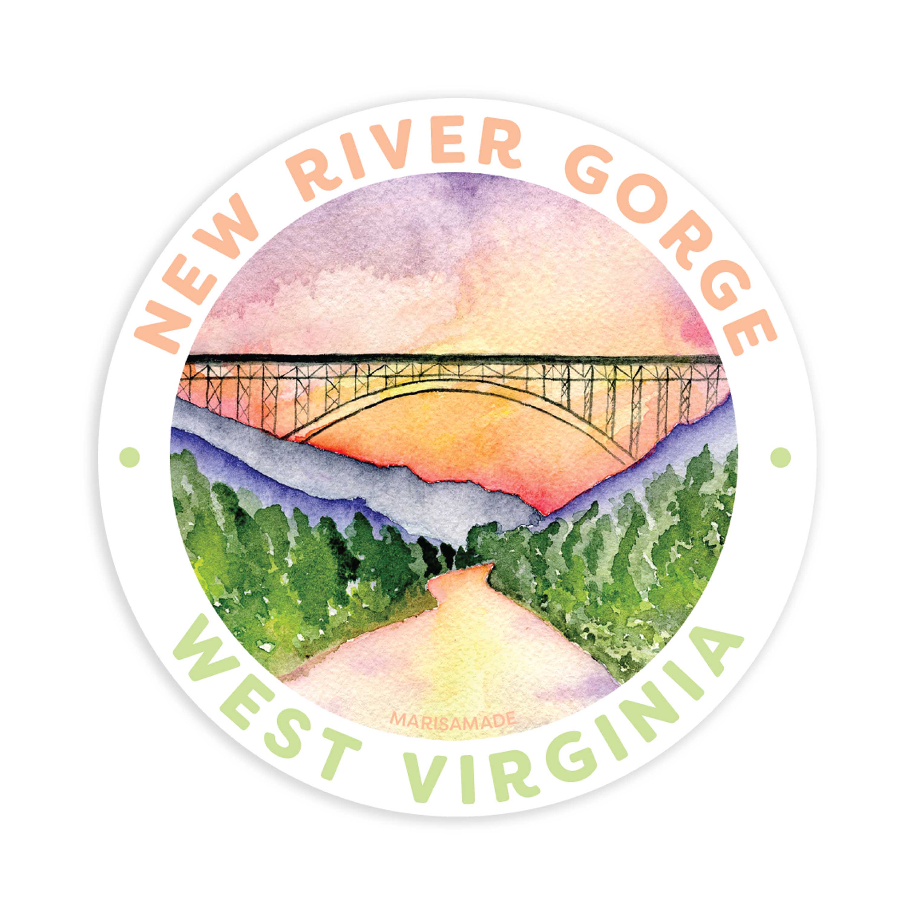New River Gorge Sunset Sticker – MarisaMade